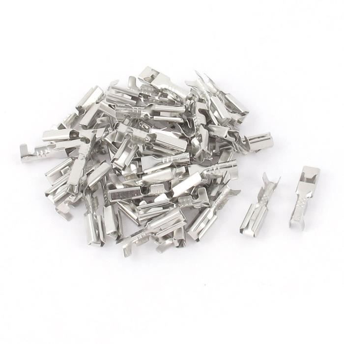 SOURCING MAP 50Pcs Cosse femelle borne 2.8mm non isolée Femelle forme ...