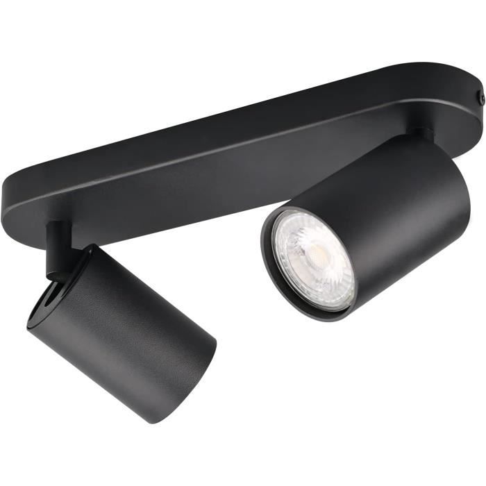 KYOTECH Plafonnier LED 2 Spots Orientables 2 GU10 Spots de plafond ...