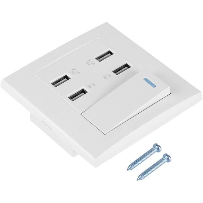 Prise Murale Usb Prise De Courant Chargeur 4 Port Contrôle De ...