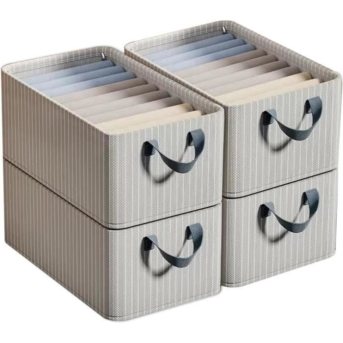 Lot De 4 Boite Rangement Tissu Oxford, Panier Rangement Pliable ...