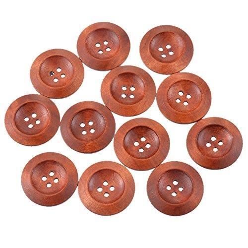 Lot de 50pcs Boutons en Bois à Forme Ronde Artisanat Décoration de ...