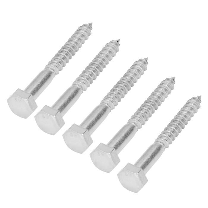 FHE Boulon à demi-filetage en acier inoxydable 304 vis à tête hexagonale en bois vis ...