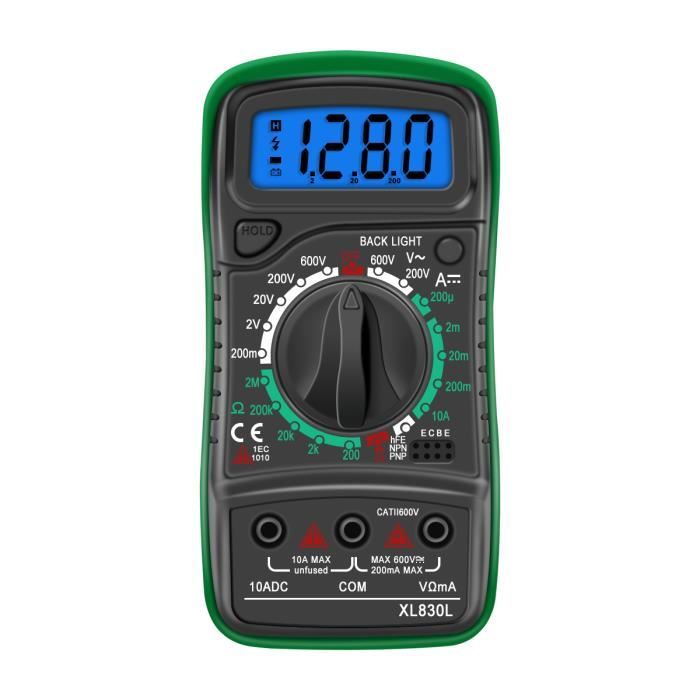 ELECTRICITE -MULTIMETRE, Green--Multimètre numérique Portable XL830L ...