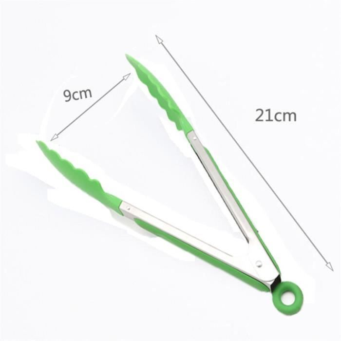 Pince cuisine,1Pc BBQ Tongs--Pinces à Barbecue en Silicone vert, brosse ...