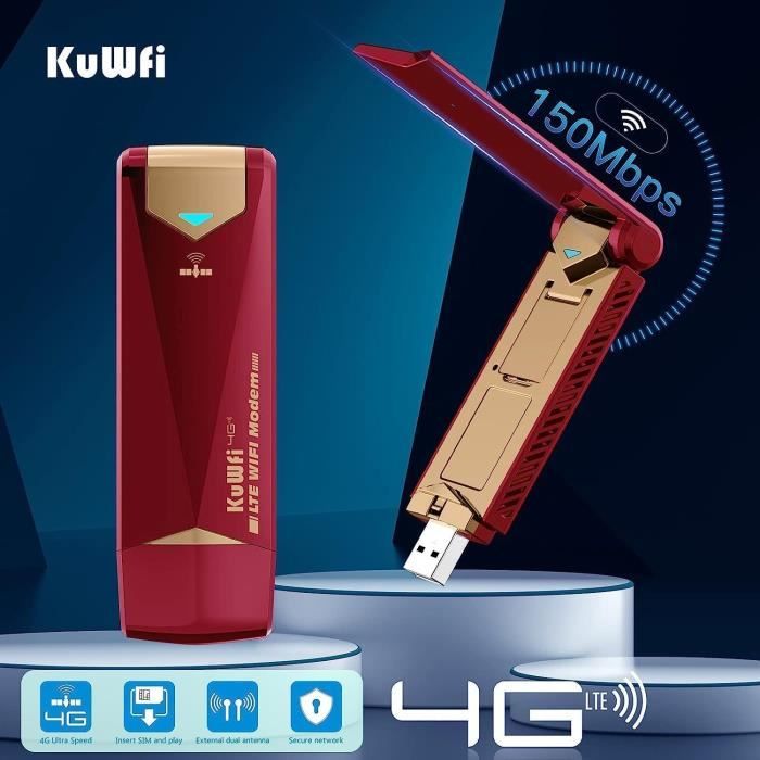 Clé Wifi Lte Avec Emplacement Pour Carte Sim, Lte 4G 150 Mbps Dongle Usb Mobile, Modem Usb Wi-Fi ...