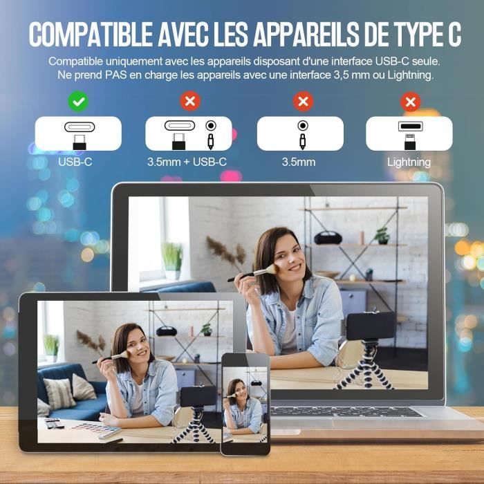 USB C Micro Cravate sans fil, microphone sans fil professionnel pour ...