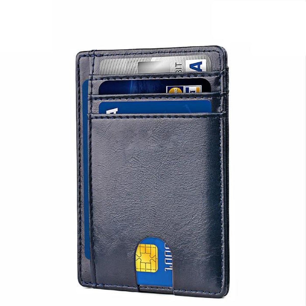 Porte Carte De Credit et Pièce Identité Minimaliste Petit Etui Cuir ...