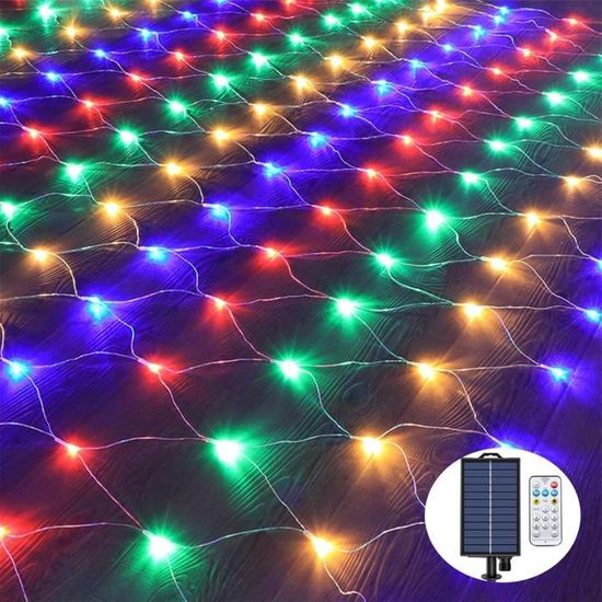 Filet Lumineux Solaire, Led Guirlande Lumineuses Filet, 8 Modes D ...