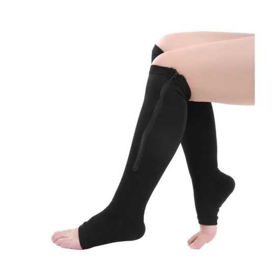 Bas de contention,1 à Fermeture éclair Chaussettes de Compression pour ...