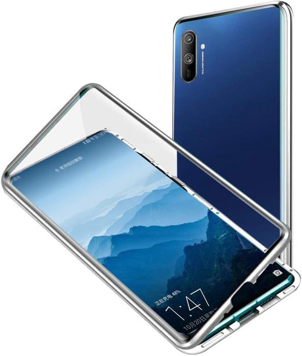 Coque Magnétique Transparente pour realme C3 avec Double Verre Trempé ...