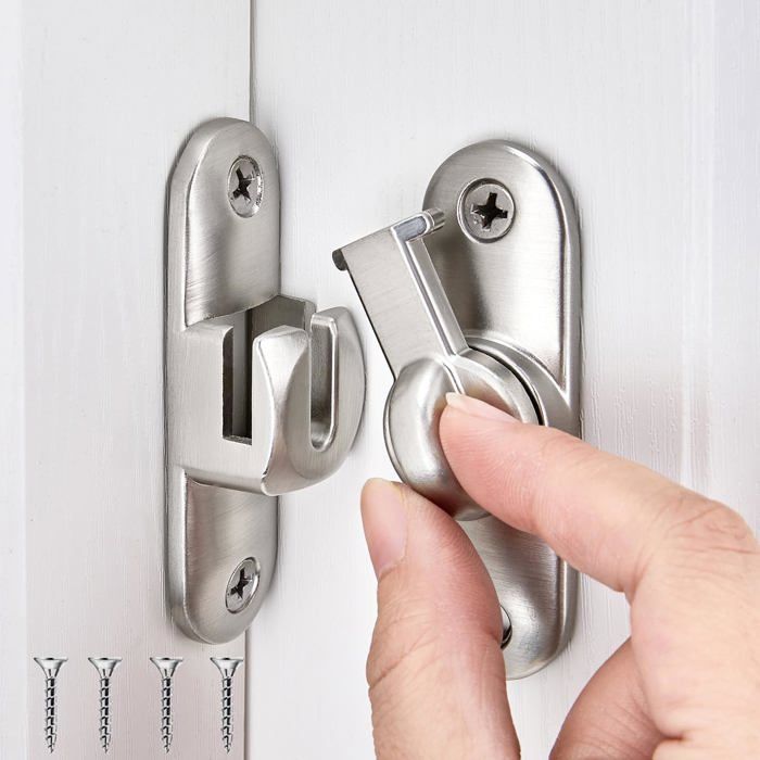 TRAHOO-Verrou Porte Coulissante,90/180 Degrés Serrure Porte Interieure ...