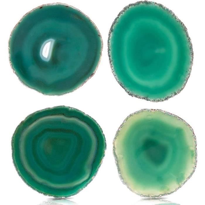 Dessous de verre en pierre verte - Verre agate - Décoration de table ...
