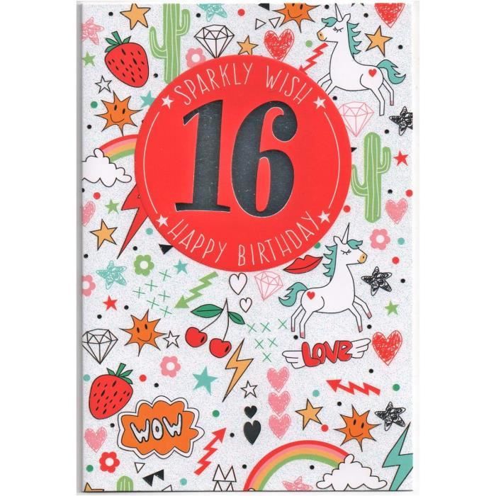 Carte D'Anniversaire Pour Fille De Seize (16) Ans - Message Gratuit De ...