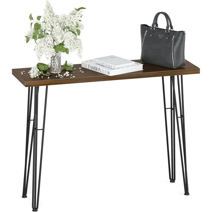 Table Console d’Entrée Industrielle: Console Meuble en Bois Massif et ...