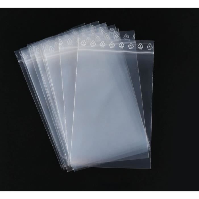 Lot de 300 Sachets Zip Plastique 7x8cm Sac en Transparents Refermables ...