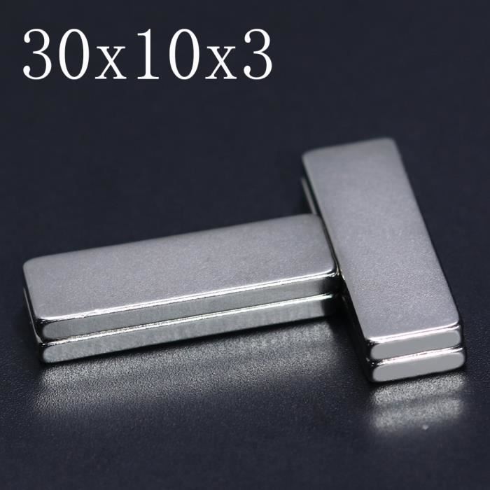 10 pièces - 30x10x3 aimant néodyme 30mm x 10mm x 3mm N35 NdFeB bloc ...