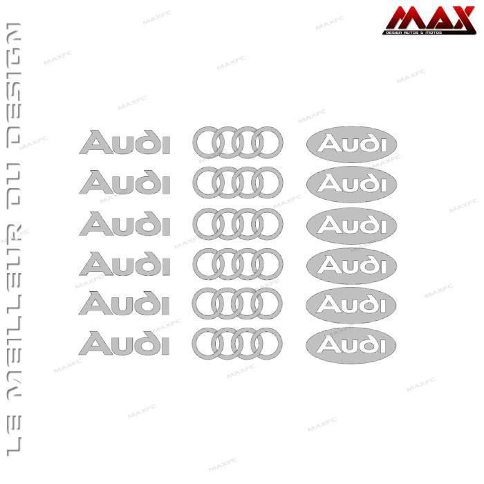 18 Stickers AUDI SPORT – GRIS CLAIR – de 50mm chacun A1 A3 A4 A5 A6 Q3 ...