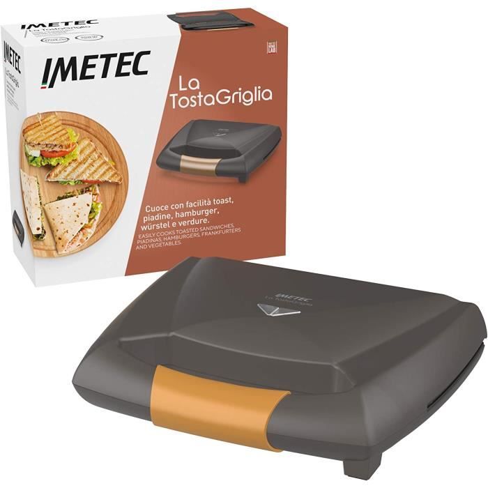 Imetec La TostaGriglia, grille-pain, plaques rayees XL et antiadhesives ...
