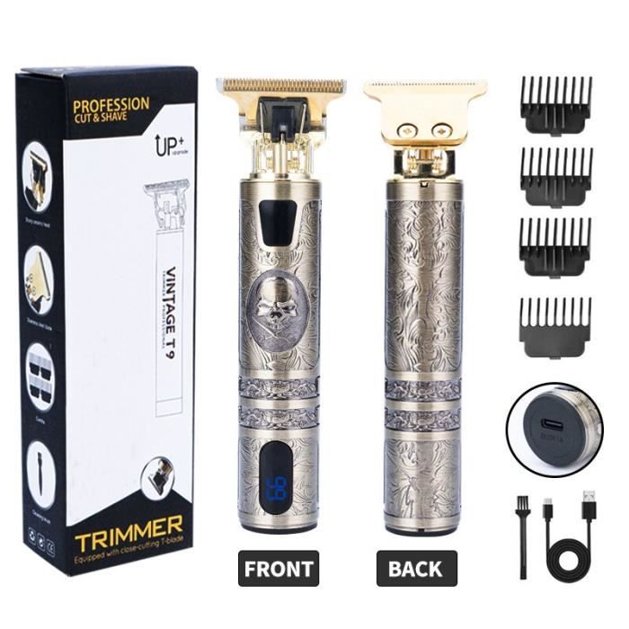 Tondeuse électrique T9 pour hommes, Rechargeable par USB, sans fil pour couper les cheveux A6 ...