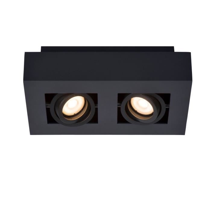 Lucide XIRAX - Spot plafond - LED Dim to warm - GU10 - 2x5W 2200K/3000K ...
