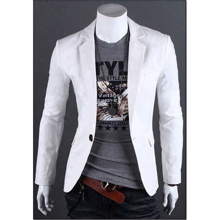 Hommes Blazer Mode Slim Gilet De Costume Blanc Blanc - Cdiscount Prêt-à ...