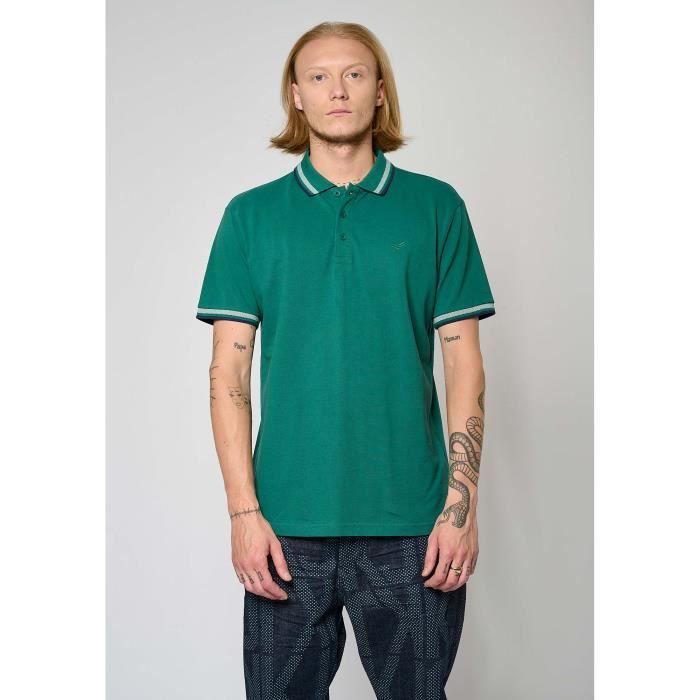 Polo vert Homme en 100% coton - KAPORAL - RAYOC - Manches courtes ...