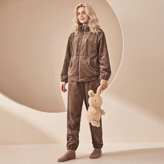 PYJAMA -DE NUIT Ensemble pyjama couple chaud en falaise Duvet ...