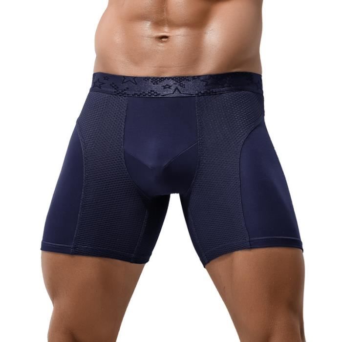 Boxer-shorty,Boxer long en maille U convexe pour hommes,sous-vêtements ...