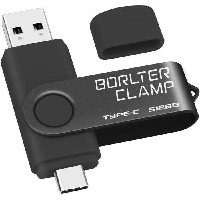 Clé Usb Type C 512 Go, Borlterclamp Mémoire Stick Double Connecteur Usb ...