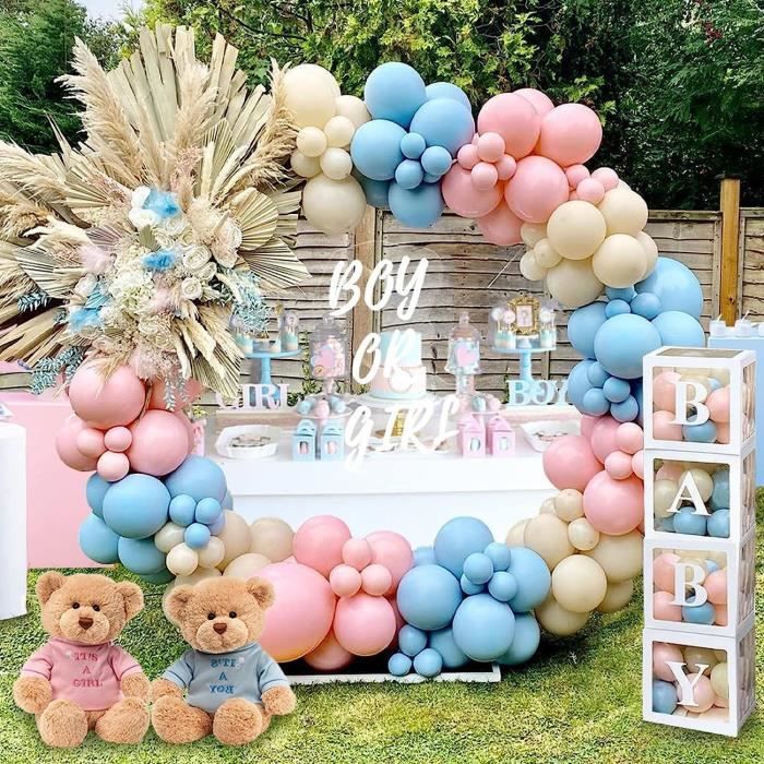 Gender Reveal Party Decoration, Arche Ballon Bleu Rose, Boite Baby ...