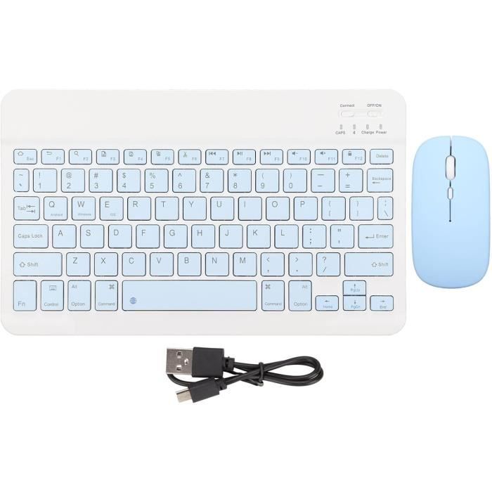 Clavier Et Souris Sans Fil, Ergonomie Ultra Mince Silencieuse Macaron ...