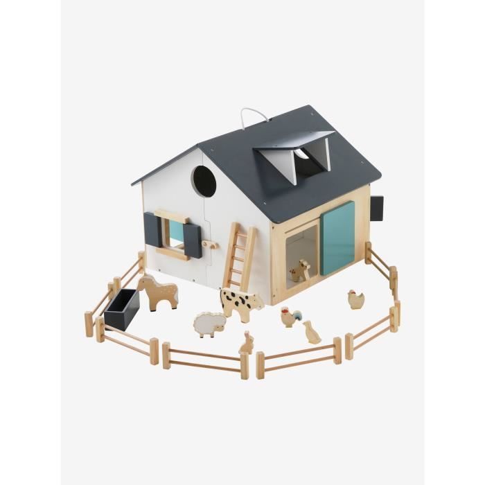 VERTBAUDET - Grande Ferme En Bois Multicolore Avec 10 Animaux ...