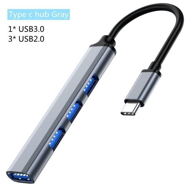 HUB,Type C 3.1 Gray--Répétiteur Usb, Hub 3.0 Type C 3.1, Multiprise Usb ...