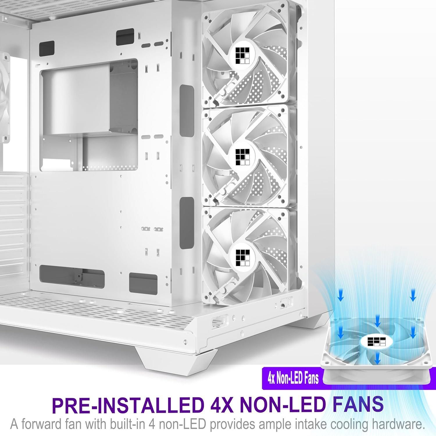Boitier Pc-4 Préinstallés Sans Ventilateur Rvb-Boitier Pc De Jeu Atx ...