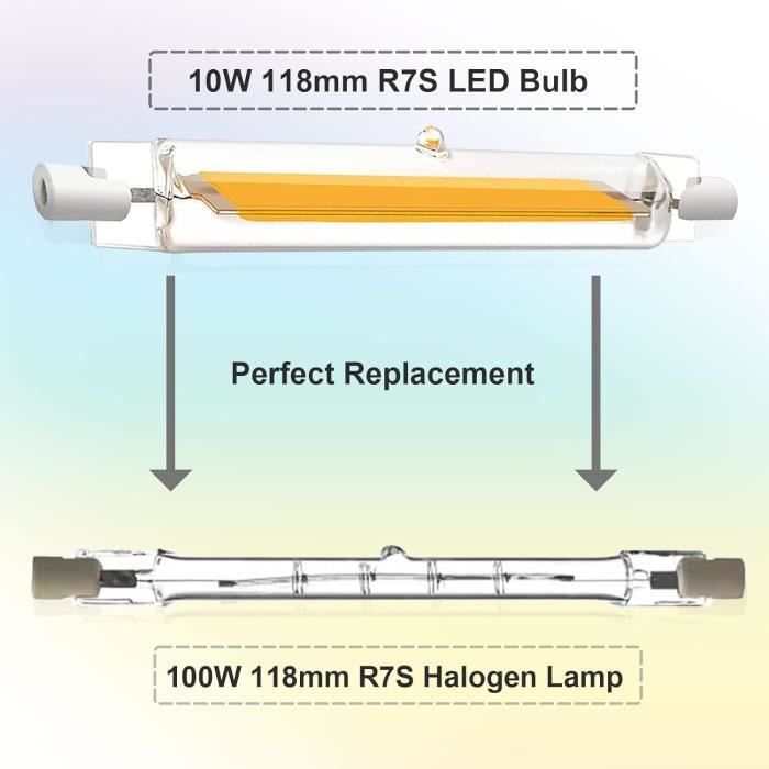 Ampoules R7S LED 78mm Dimmable,10W LED R7S Équivalent é 100W Ampoule ...