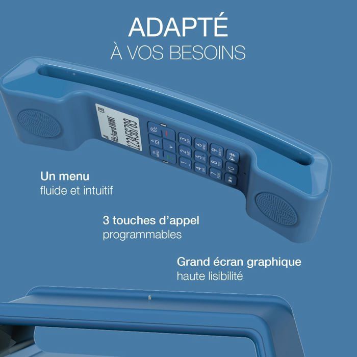 ALCATEL Epure Iconic - Téléphone Fixe sans Fil DECT - Design Vintage ...