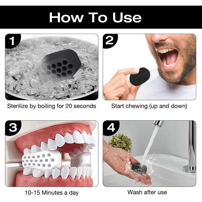 Jawliner Exerciser, 6 Pièces Machoire Musculation, Muscler Machoire ...