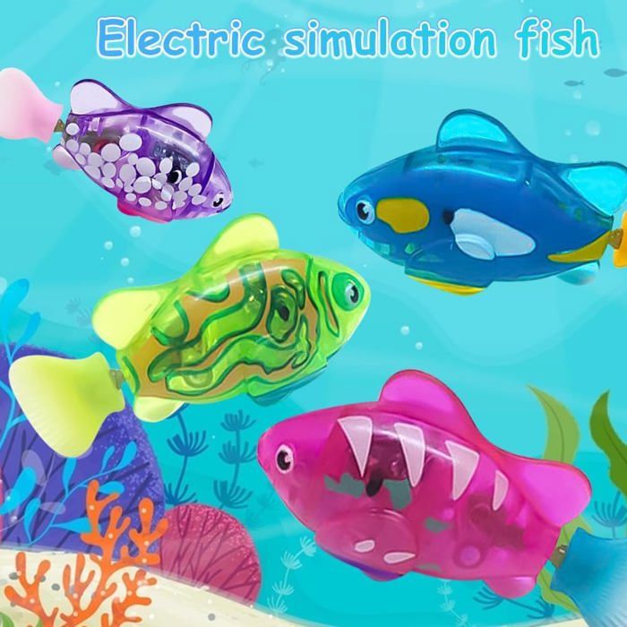 4 Pcs Robo Fish, Robot Fish Avec Lumière, Poisson Robot Fish Électrique ...