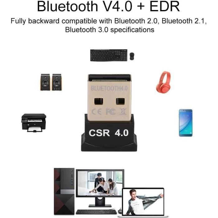 Csr4.0 Btd-401 Usb Bluetooth 3.0 Adaptateur, Mini Dongle Bluetooth Récepteur Avec 3Mbps Portée ...