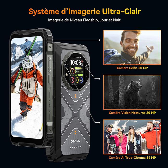 Smartphone Robustes Oscal TANK 1 Téléphone Portable Incassable,20000mAh ...