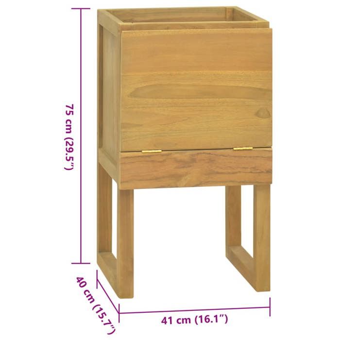 (8723)Moderne Cabinet de salle de bain 41x40x75 cm bois de teck solide ...