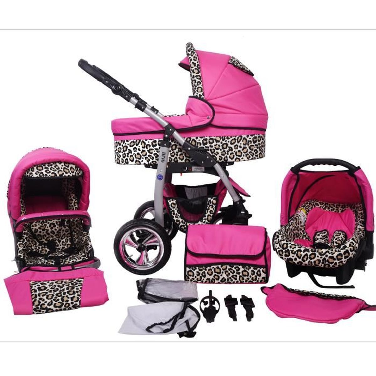 Poussette Combinée Trio landau siège Auto D-Deluxe by SaintBaby rose ...