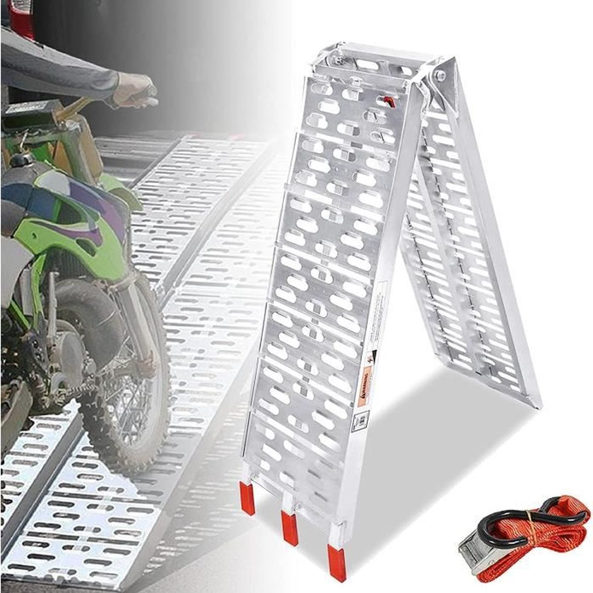 LARS360 Rampe de chargement pliable en aluminium antidérapant pour moto ...