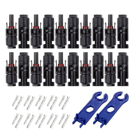 10 Paires MC4 Connecteur Mâle-Femelle pour Systèmes Photovoltaïques de ...