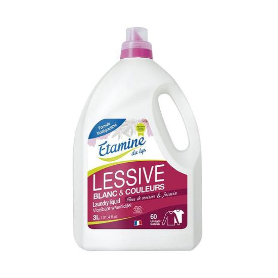 Étamine du Lys Lessive Liquide Fleur de Cerisier et Jasmin Bio 3L ...