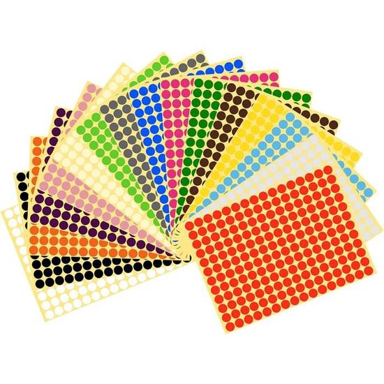 Pastille Autocollante de Couleur, 4160Pcs Gommettes Autocollantes ...