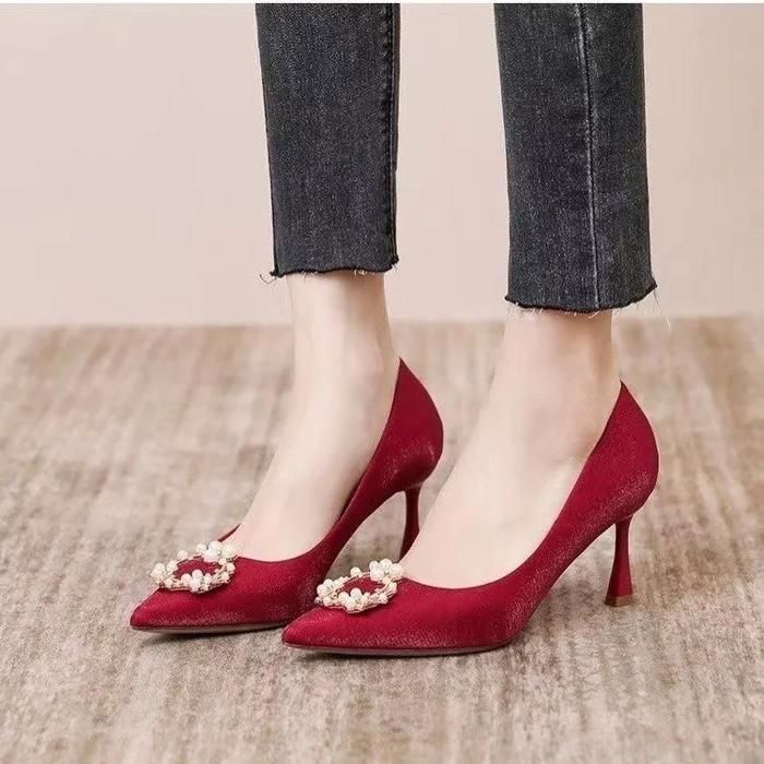 Talons hauts en biscuits pour femmes,escarpins à nœud papillon ...