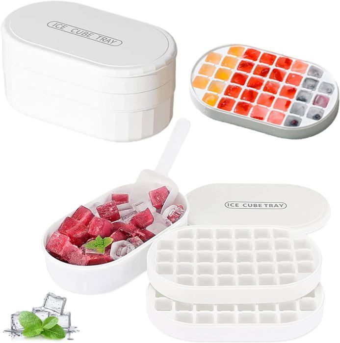 Bacs à Glaçons avec Couvercle, Moule à Glaçons en Silicone avce 1 Boîte ...