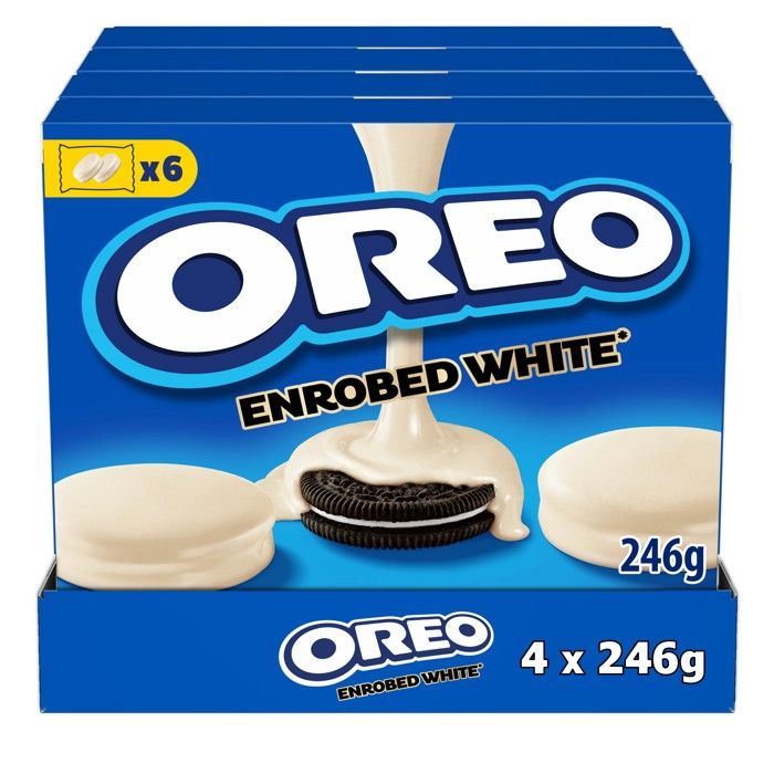 OREO - 24 sachets de biscuits enrobés au chocolat blanc et fourrés goût vanille - (8x246g ...