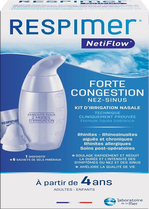 NetiFlow Kit d'Irrigation Nasale Lavage de Nez 1 Dispositif breveté + 6 ...